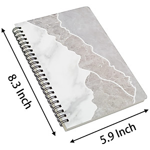 Yansanido Spiral Notebook, 8 Pcs A5 Marble Design Thick Hardcover 7mm College Ruled 80 Sheets -160 Pages Journals for Study and Notes (8 Style A5)