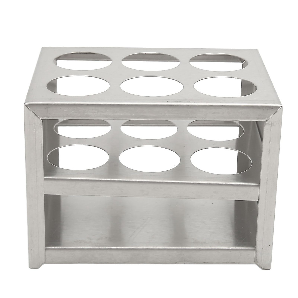 Fockety 6 Holes Test Tube Rack, 3 Tiers Stainless Steel Test Tube Holder for 50ml Test Tubes, Sturdy Structure Lab Test Tube Rack, 30mm/1.18in in Diameter, Centrifuge Tube for Laboratory