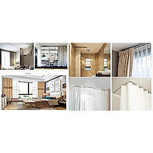 Ceiling Curtain Track Set,Room Divider Track, Shower Curtain Track Set with Hooks and All Accessories for Living Room, Bed Room, Closet and Sliding Door (champagne, For Spaces 6ft - 12ft Wide)