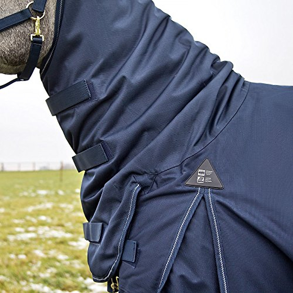 Horze Avalanche Medium Weight Combo Turnout Blanket 150g - Peacoat Dark Blue - 81 in
