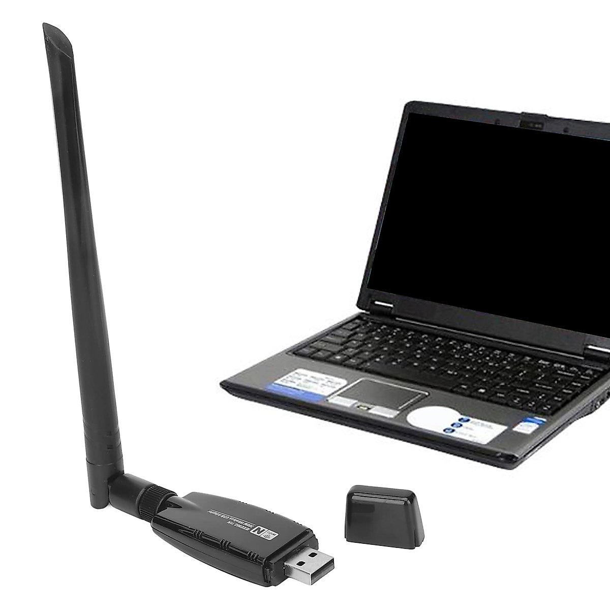 Zyyini WiFi Adapter Card Receiver, 300Mbps USB2.0 W60 5DB RTL8192EU Portable WiFi Adapter Card with Antenna,for Android, for Linux, for Windows XP, for Win7, for Win8, for Win10 Systems