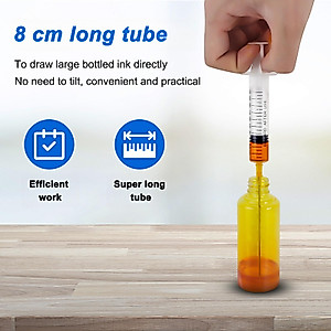 6 Pack-10ml Ink Syringe with 16 Ga Blunt Needle Tip and Soft Plastic Tube Suitable for Glue Application,Liquid Dispensing and Measuring, Pet Food Feeding,Refilling Ink Cartridges,CISS or Flux pen