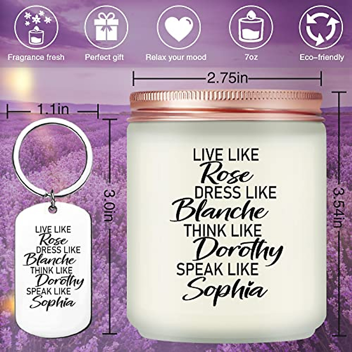 Maybeone Golden Girls Gifts for Women - Lavender Scented Candle Gifts for Women - The Golden Girls Merchandise Gifts - Birthday Gifts for Best Friend, BFF, Sisters