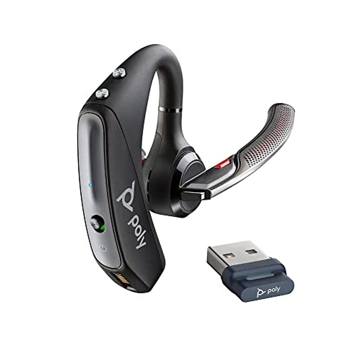Plantronics 5200 UC Wireless Headset & Charging Case - Single-Ear Bluetooth Headset w/Noise-Canceling Mic - Connect Mobile/Mac/PC via Bluetooth - Works w/Teams, Zoom - (206110-102)