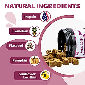 Probiotics for Dogs - Dog Probiotics and Digestive Enzymes for Digestive Health - Plus Fish Oil & Vitamins Supplement for Allergies & Immune & Itchy Skin, 120 Chicken Flavor Probiotic Soft Chews