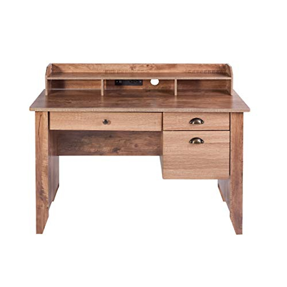 OneSpace Eleanor Executive Desk Classic Oak, 53”x58”x7”.