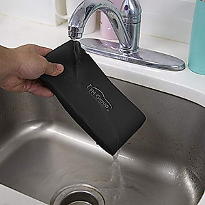 FH Group Silicone Waterproof Durable Portable Small Waste Trash Garbage Bin Can for Cars, SUVs, and Trucks Black