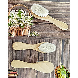 Molylove Wooden Baby Hair Brush for Newborns & Toddlers, Super Soft Goat Bristles Hair Brush, Toddler Hair Brush,Ideal for Cradle Cap, Perfect Baby Registry Gift