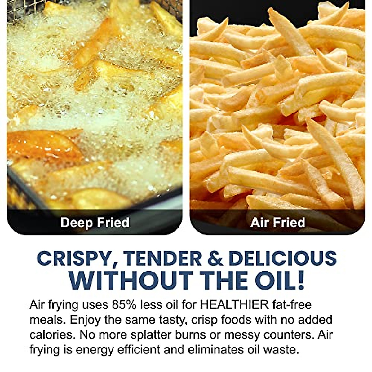 Elite Gourmet EAF-0201BL Personal Compact Space Saving Electric Hot Air Fryer Oil-Less Healthy Cooker, Timer & Temperature Controls, 1000W, 2.1 Quart, Mint