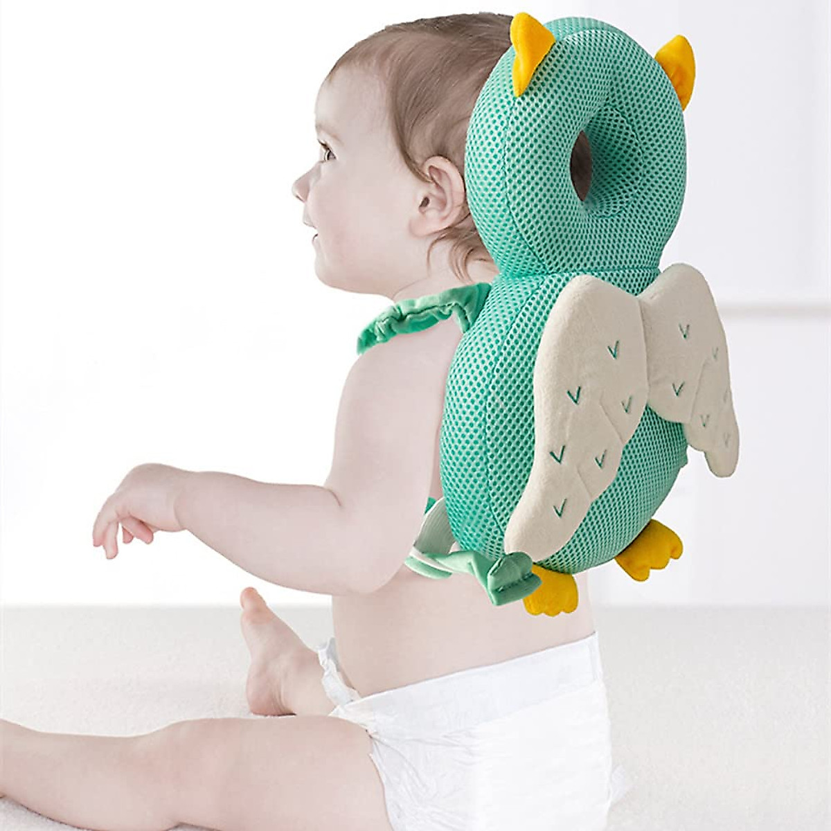 Baby Head Protector & Baby Knee Pads for Crawling, Adjustable Toddlers Head Safety Pad Cushion Backpack, Baby Back Protection for Crawling & Walking, for Age 5-24Months (Bee)