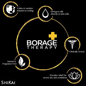 ShiKai Borage Therapy Advanced Formula Body Moisturizer (16 oz) | Fragrance Free | Hydrating Lotion for Dry Hands & Body | With Oatmeal & Shea