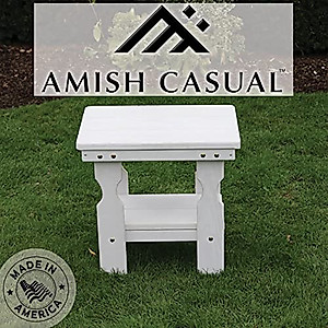 CAF Amish Heavy Duty Pressure Treated End Table (Semi-Solid White Stain)