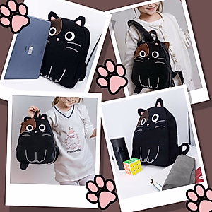 Mewcho Black Cat Backpack for Girls Mini Tiny small Bag Purse Wallet Kawaii Y2k Backpack with Cat Ears for Women Kids Toddler Girls Aged 3 +