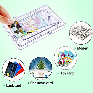 Civaner 10 Pieces Gift Card Puzzle Box Money Maze Gift Holder Plastic Puzzle Card Holder Intellectual Pinball Machine Game Fun Birthday Christmas Party Favors for Teens Adults(Clear)