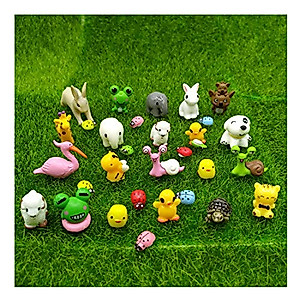 EMiEN 31 Pieces Mini Animals Miniature Ornament Kits,Tiny Animals Figurines,Fairy Garden Accessories,Fairy Garden Supplies,Fairy Garden Animals For Fairy Garden,Dollhouse,Plant Pots,Bonsai Craft Decor