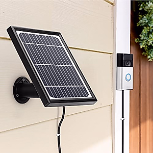 Ayotu Weatherproof Solar Panel for Ring Video Doorbell 2nd Gen 2020 Release, 5V/3.5W(Max) Output Power Adapter Continuous Charging with 3.8M/12ft Charge Cable(NOT Include Doorbell), Black