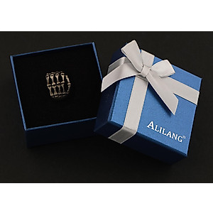 Alilang Gunmetal Tone Creepy Skeleton Hand Grasping Your Finger Statement Fashion Ring