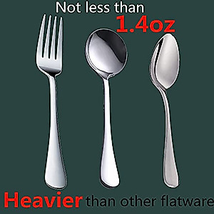 HAPPY KIT Soup Spoons, 8-Piece Premium Soup Spoons Stainless Steel Large Round Spoons, Heavy-Weight Round Deep Bowl Spoons Set Flatware Set