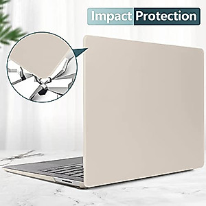 DONGKE Case ONLY Compatible with 13.5" Microsoft Surface Laptop 5/4 / 3 Laptop with Alcantara Keyboard Model: 1950/1958, Plastic Hard Shell Case with Keyboard Cover & Screen Protector, Cream Stone