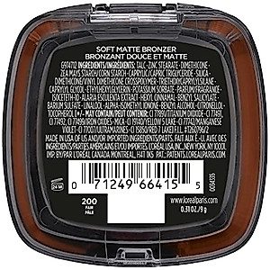 L'Oreal Paris Infallible Up to 24H Fresh Wear Soft Matte Longwear Bronzer. Waterproof, heatproof, transfer, humidity and sweatproof, Fair, 0.31 oz
