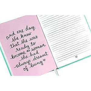 Eccolo Inspirational Quote Journal for Women, Hardcover Notebook, Faux Leather, Lay Flat Notebook, “She's Unstoppable”, Dayna Lee Collection (Mint, 5x7 Inches)