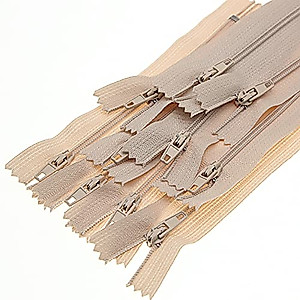 #3 Beige Nylon Coil Zipper Closed End Zippers Bulk for DIY Tailor Sewing Crafts,Bags,Purses(20 PCS/Pack,16 Inch) SHUNLI