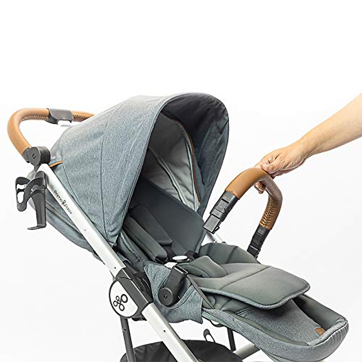 Icon Baby Stroller - Compact Stroller for Travel with Adjustable Footrest, Ventilated Canopy and Reversible Seat - by Primo Passi (Grey Melange)