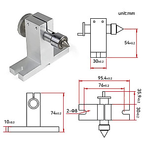 CNC Milling Machine Rotational Axis CNC Router Rotary Table Rotary a axis 4th Axis 65mm 3 Jaw Chuck Dividing Head w/ Nema17 stepper motor w/ 54mm Tailstock Reducing ratio 4:1 for CNC Engraving Machine