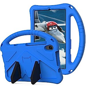 Tading Kids Case for TCL Tab 8 LE Tablet 2023 Released, Children Friendly EVA Foam Protective Stand Handle Cover for TCL Tab 8 LE (Model: 9137W)/ TCL Tab 8 WiFi (Model: 9132X) - Blue