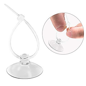 YiePhiot 16 Pcs Aquarium Suction Cups with 16 Pieces Adjustable Zip Ties for Aquarium Fish Tank Binding Moss, Plants, Shrimp Dodging Nest