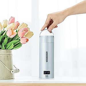 Small Portable Electric Kettle, Travel Mini Electric Tea Kettle, Personal One Cup Hot Water Boiler, 3-in-1 Portable Water Boiler Kettle (Blue)