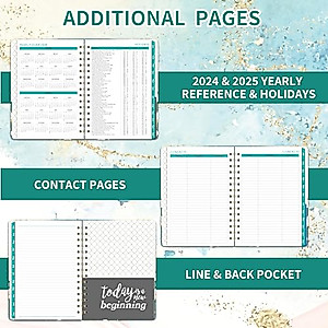 2024 Planner - 2024 Planner Weekly and Monthly, Jan 2024 - Dec 2024, Planner 2024 with Tabs, 6.3" x 8.4", 2024 Calendar Planner with Back Pocket + Thick Paper + Twin-Wire Binding