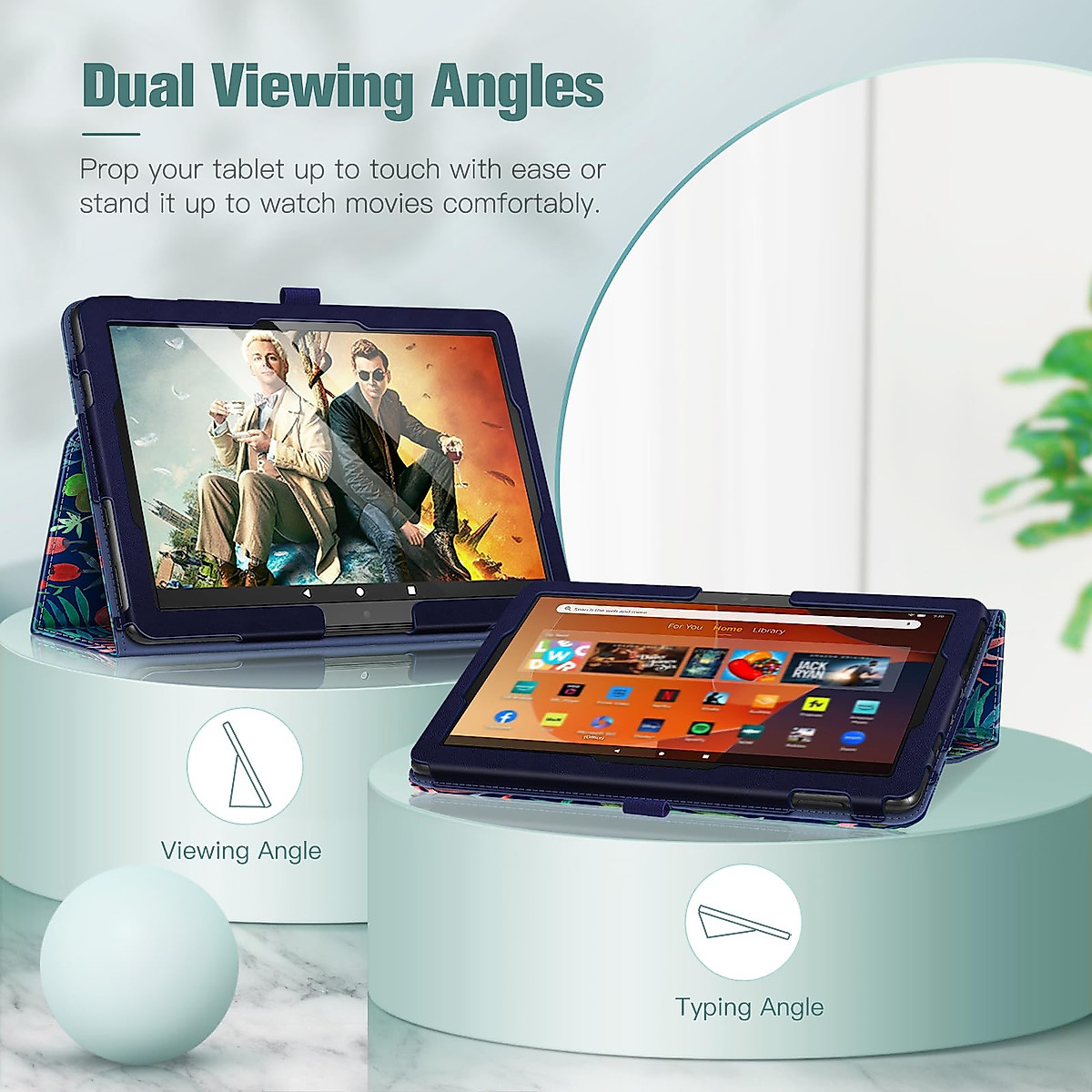 Fintie Folio Case for All-New Amazon Fire HD 10 and 10 Plus Tablet (13th/11th Generation, 2023/2021 Release) 10.1" - Slim Fit Standing Cover with Auto Sleep/Wake, Jungle Night