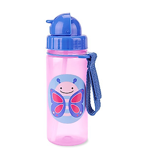 Skip Hop Toddler Sippy Cup with Straw, Zoo Straw Bottle 13 oz, Butterfly