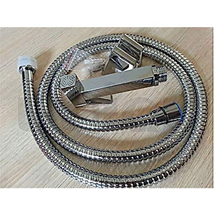 Bathroom Total Brass Chrome Finished Bidet Faucet Toilet Bidet Shower Set Portable Bidet Spray 1.5M Hose Hand Held Bidet Muslim Toilet Shattaf
