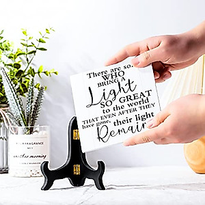 Bereavement Gift Sympathy Gifts for Loss of Father Mother Husband Loved One with Wooden Stand in Memory Light Remains Decor Funeral Decor Celebration of Life Decorations (Retro Style)