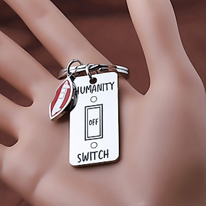 BLEOUK The Vampi Inspired Gift Humanity Switch Off Keychain for Fans Fandom (HUMANITY SWITCH OFF)