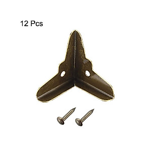 uxcell Metal Box Corner Protectors Edge Guard Protector 20x20x20mm Bronze Tone 12pcs