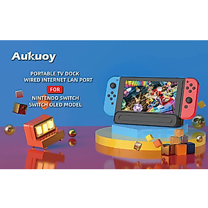 TV Docking Station with 1000M Ethernet for Nintendo Switch,Charging Dock for Nintendo Switch Portable Dock Station,3-Port USB 2.0,USB C to HDMI 4K for Switch, Switch OLED(Not Supported Switch lite)