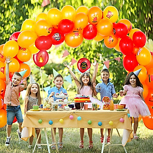 45 Latex Fire Truck Balloons Fire Truck Birthday Party Balloons Decoration Fire Party Balloons for Kids Red, Orange and Yellow Fire Truck Balloons for Rescue Theme Party, Firefighter Party Supplies