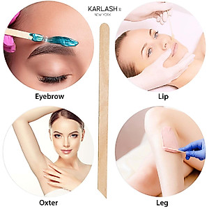 100 Pieces Small Wax Sticks Wood Spatulas Applicator Craft Sticks for Body Hair Eyebrow Lip Nose Removal Slanted/Round (Pack of 100)