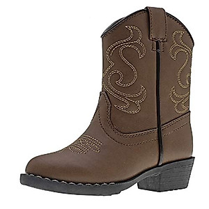 Canyon Trails Kids' Lil Cowboy Pointed Toe Classic Western Boots (Toddler/Little Kid (5 US Toddler, Brown)