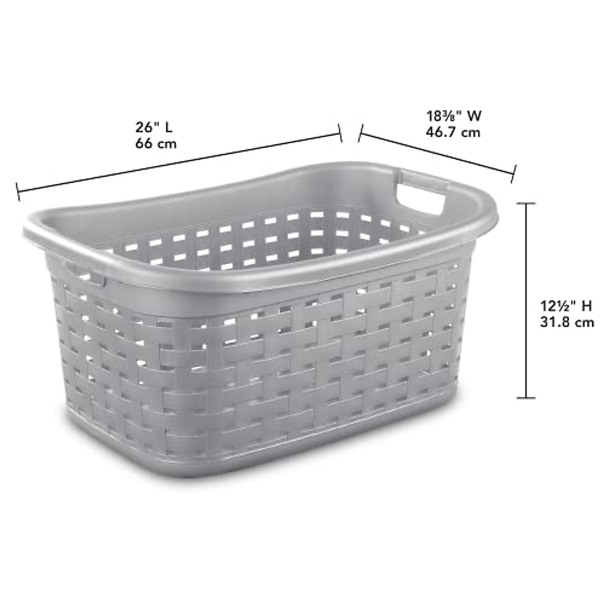 Sterilite 12756A06 Weave Laundry Basket, Cement, 6-Pack