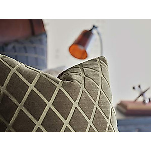 Eastern Accents Irving Diamond Cut Velvet Decorative, 15" X 26", Green Throw Pillow