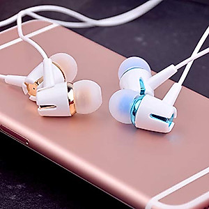 LUYANhapy9 Fashion Wired Headset，1Set Stereo Earphone In-ear Heavy Bass Built-in Microphone Noise Isolating Compatible with Smartphones,iPod,iPad, MP3 Players,Fits All 3.5mm Interface Pink One Size