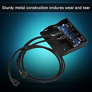 Richer-R Floppy Front Panel,USB2.0 HD-Audio Floppy Front Panel 3.5'' 9Pin to 2 USB2.0 Interface with Mic Audio
