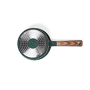 PHANTOM CHEF 1.5 QT Saucepan with Granite finish & Lid | PFOA Free | Small Nonstick 1.5 Quart Sauce Pot | Induction Compatible | Dishwasher & Oven Safe | Stay-Cool Handle | Easy to Clean (Green)
