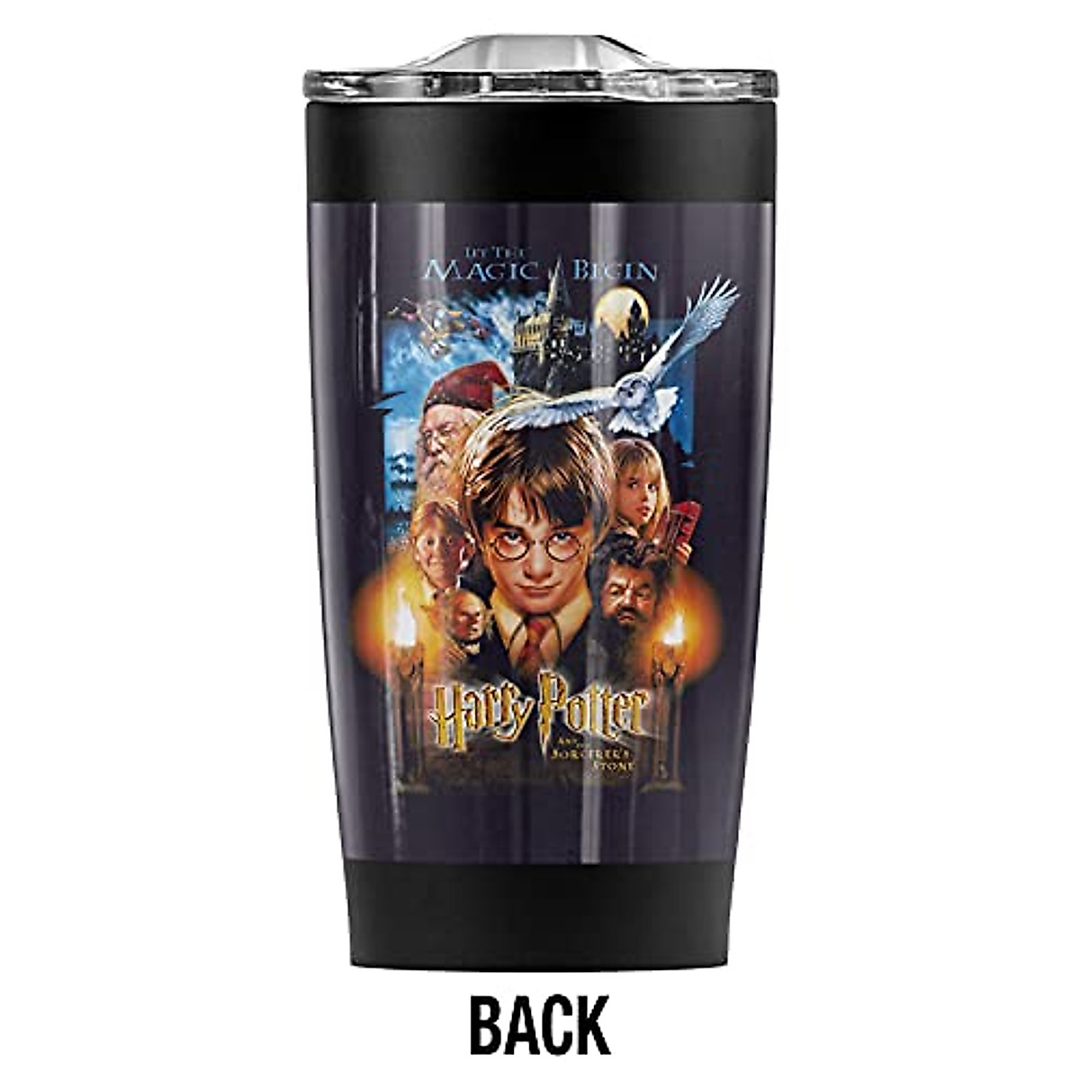 Harry Potter Sorcerer's Stone Poster Stainless Steel Tumbler 20 oz Coffee Travel Mug/Cup, Vacuum Insulated & Double Wall with Leakproof Sliding Lid | Great for Hot Drinks and Cold Beverages