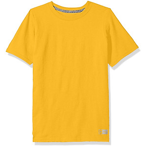 Russell Athletic Boys' Big Performance Cotton Short Sleeve T-Shirt, Gold, Medium