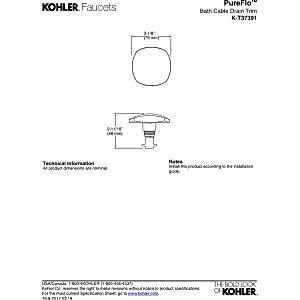 KOHLER PUREFLO™ BATH DRAIN TRIM - BASIC ROT